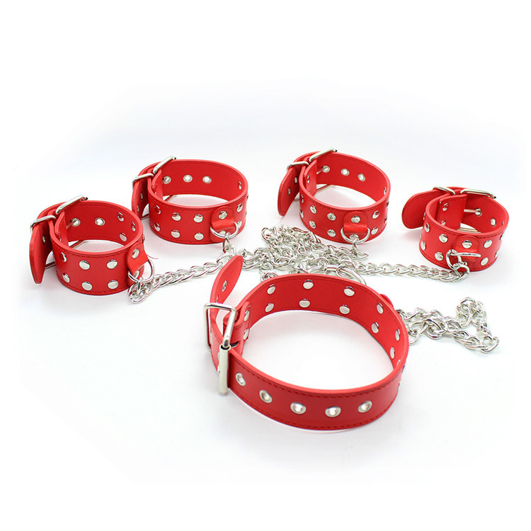 Red with flat nail handcuffs binding apparatus male female Plush ...