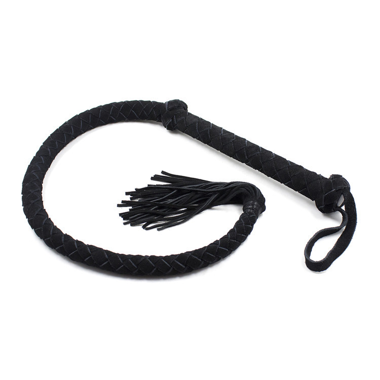 Hanging full black leather whip Adult supplies on the taste of passion ...
