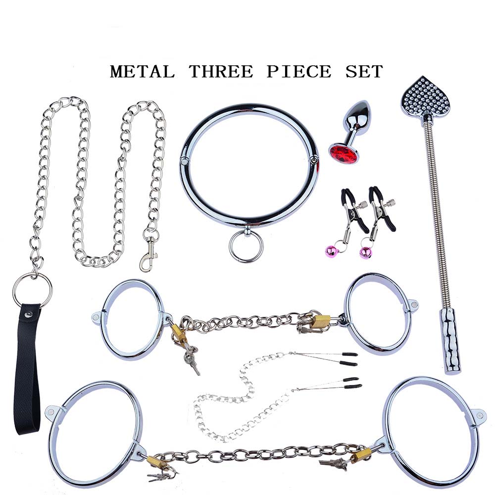 Metal 8 - piece SM alternative shackle shackle toy shackle set,Bondage kit